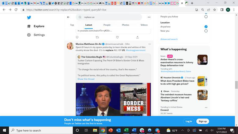Deplatform Tucker Carlson and the "Great Replacement" Theory | Texoma ADL